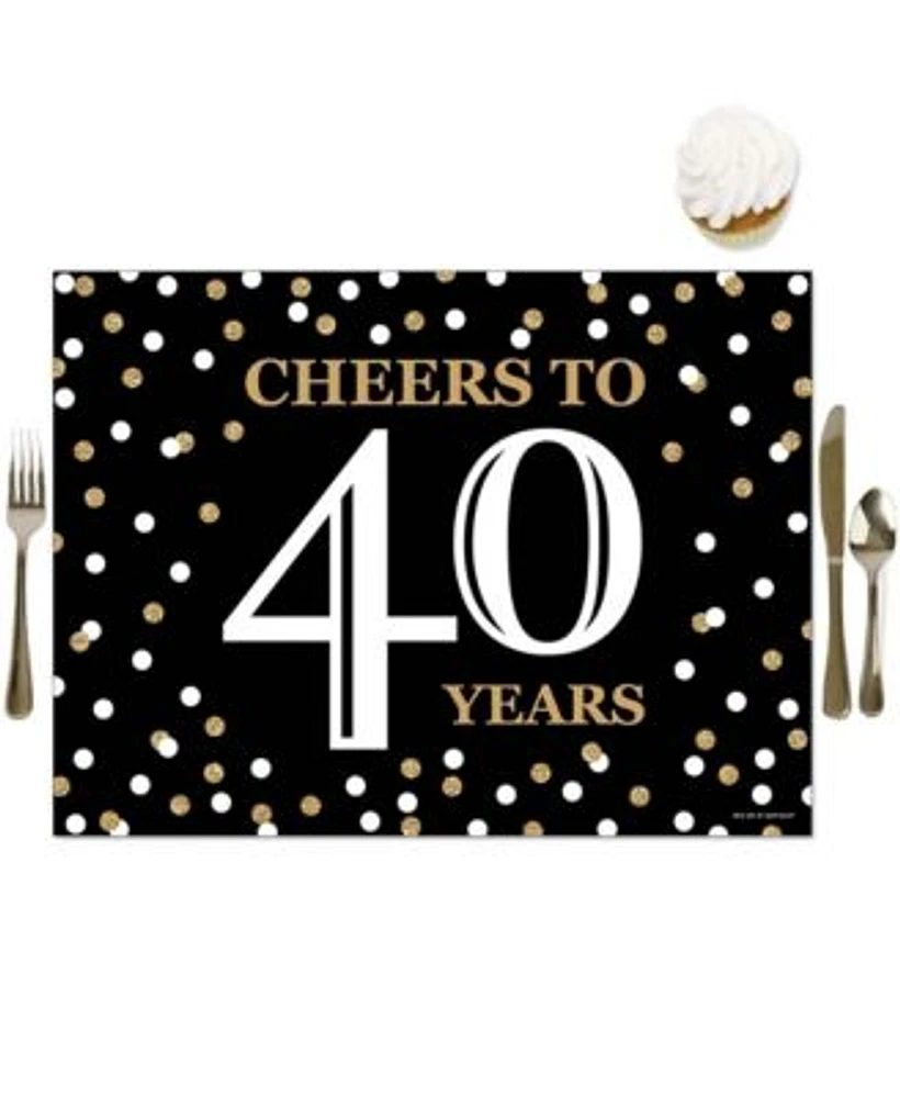 Big Dot Of Happiness Adult 40th Birthday Gold Party Table