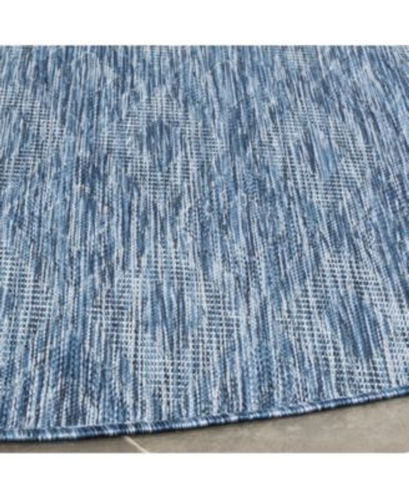 Safavieh Courtyard Navy 6'7" x 6'7" Sisal Weave Round Area Rug | Mall ...