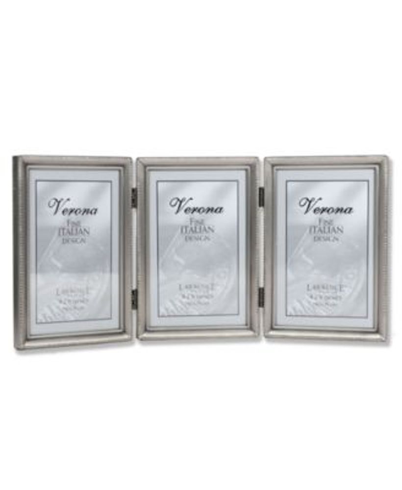 Lawrence Frames Antique Pewter Hinged Triple Picture Frame - Bead ...