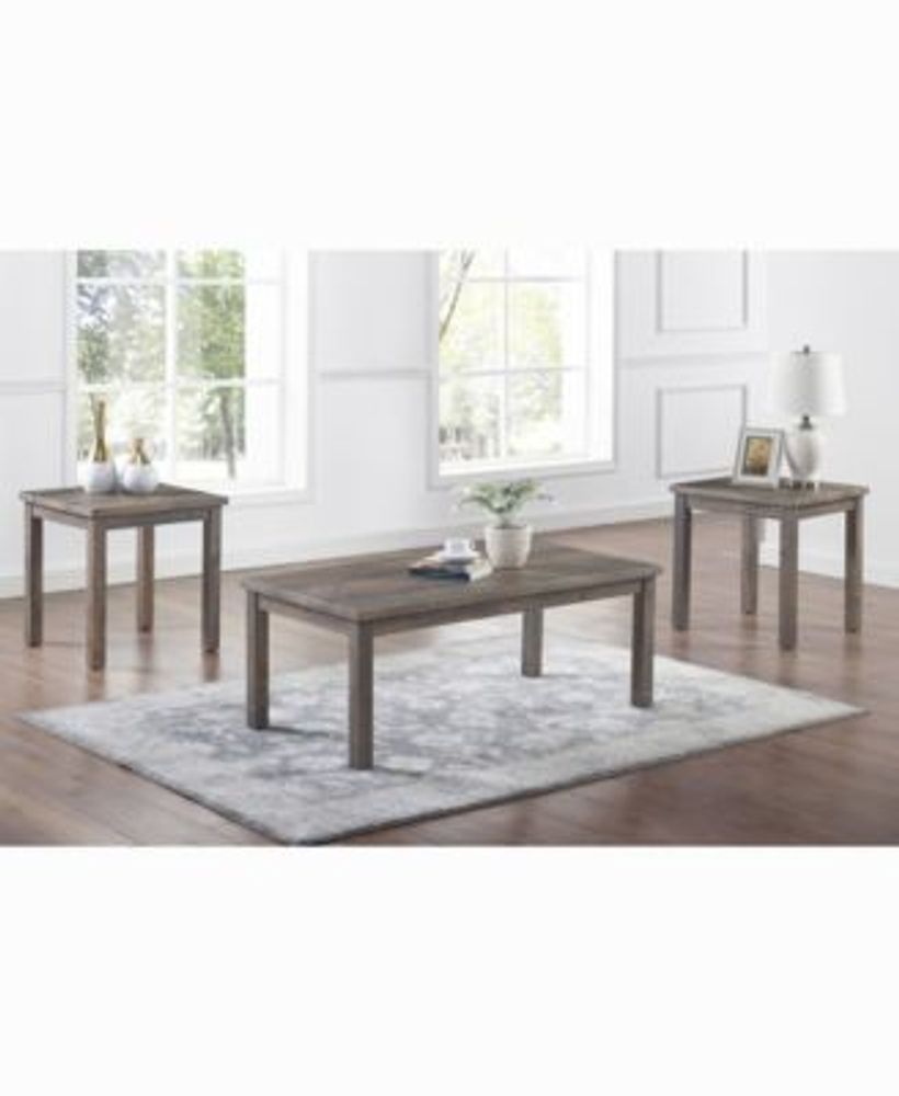 Furniture of America Tana Wooden Coffee Table Set, 3 Piece | Mall of ...