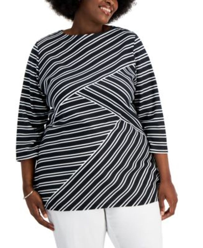 Karen Scott Plus Lola Striped Tunic, Created for Macy's | Mall of America®