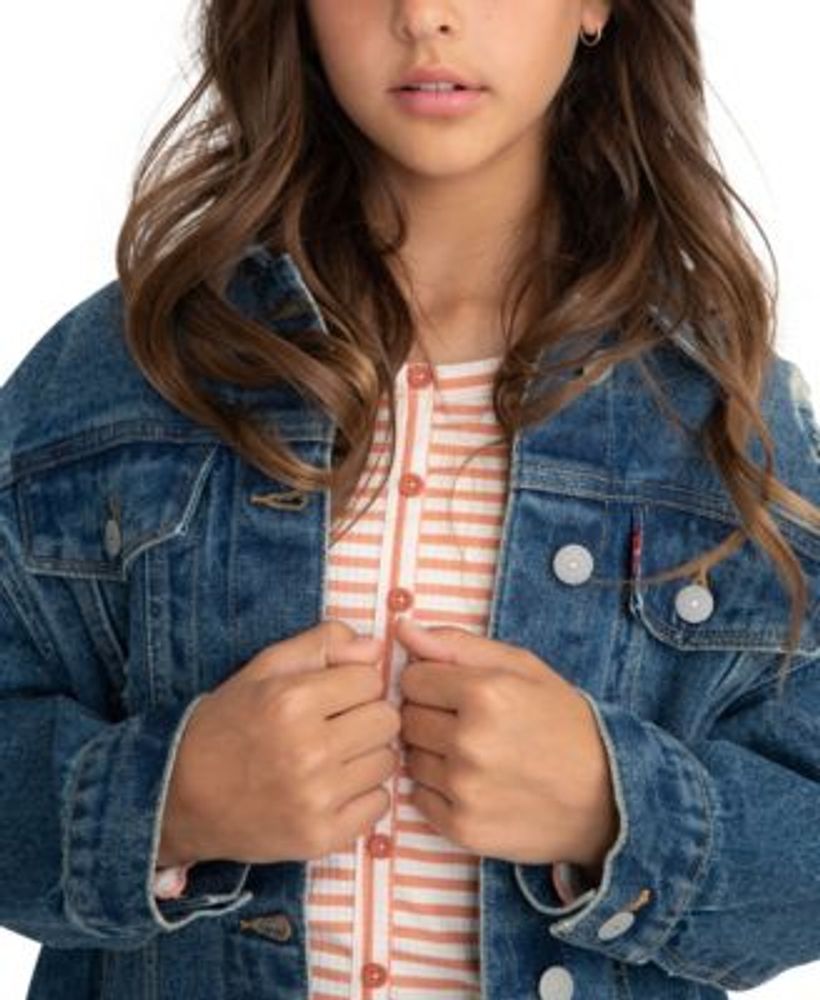 Levi's x Clements Twins Big Girls Long Sleeve Scoop Neck Rib Knit Top ...