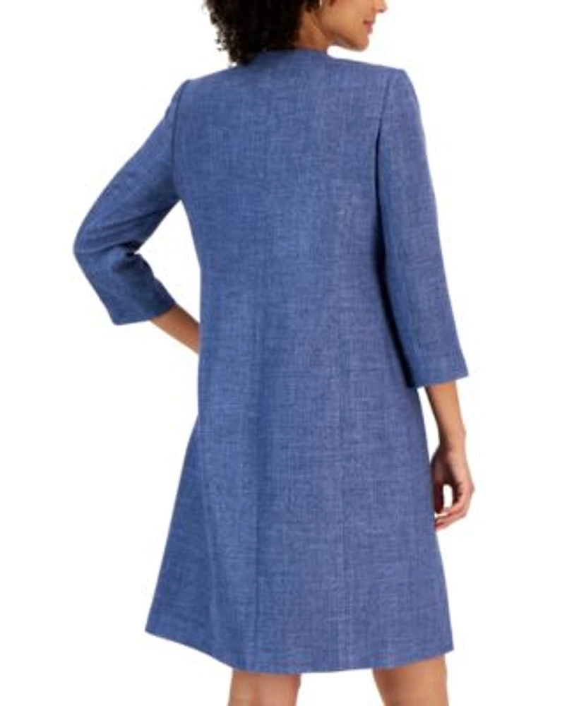 Kasper Women's Collarless 3/4-Sleeve Tweed Topper Jacket | Mall of America®