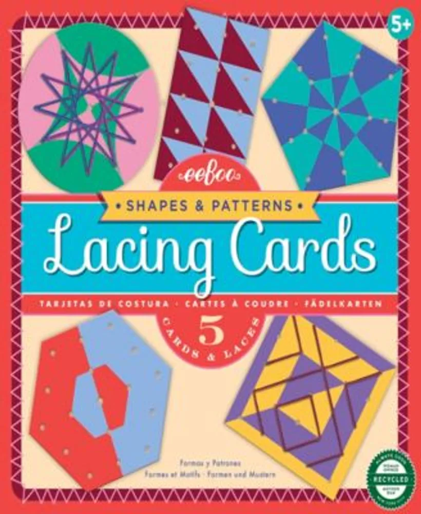 Eeboo Shapes Patterns Lacing Cards, Set of 5 | Mall of America®