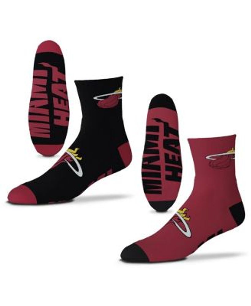 For Bare Feet Men's Miami Heat 2-Pack Team Quarter-Length Socks | Mall ...