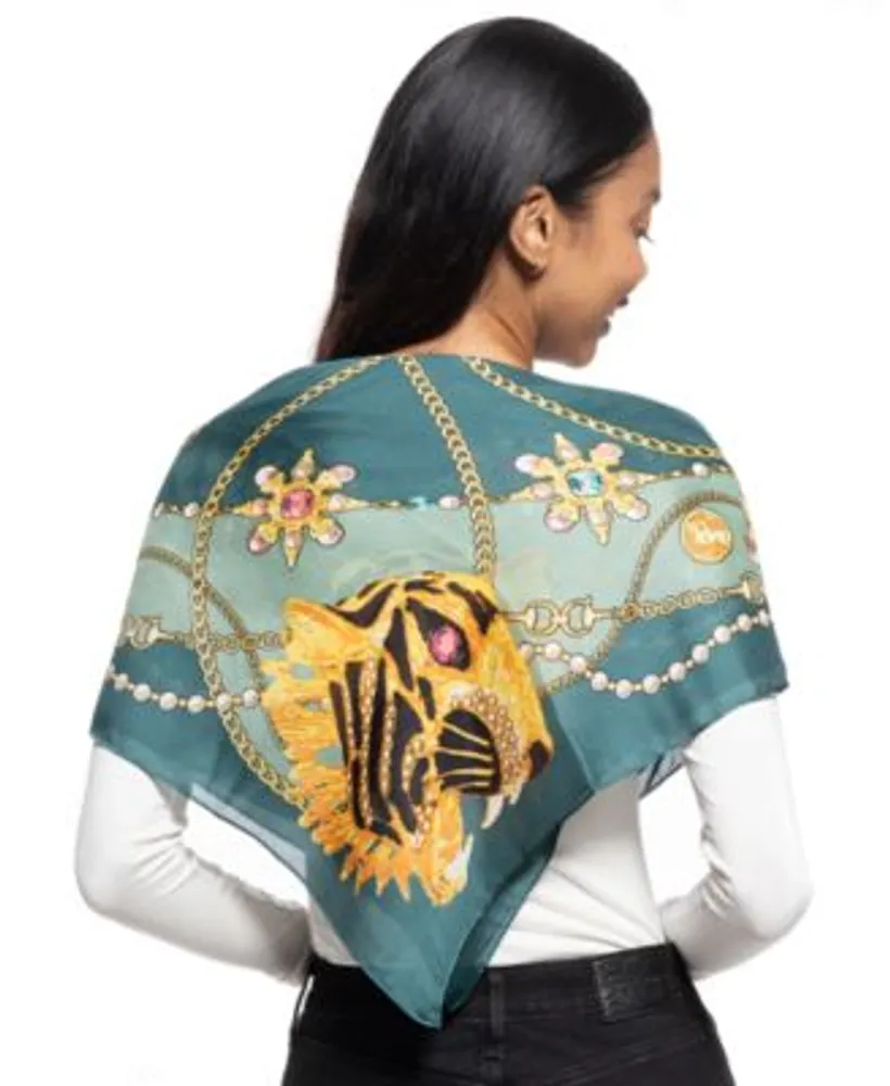 INC International Concepts Tiger Jewel Status Square Scarf, Created for ...