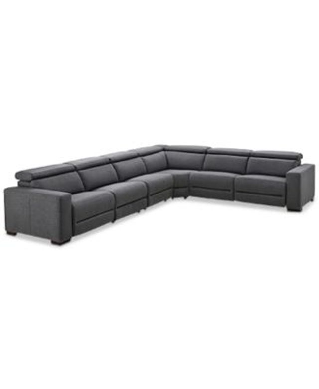 Nevio 6 Pc Leather L Shaped Sectional Sofa | Baci Living Room