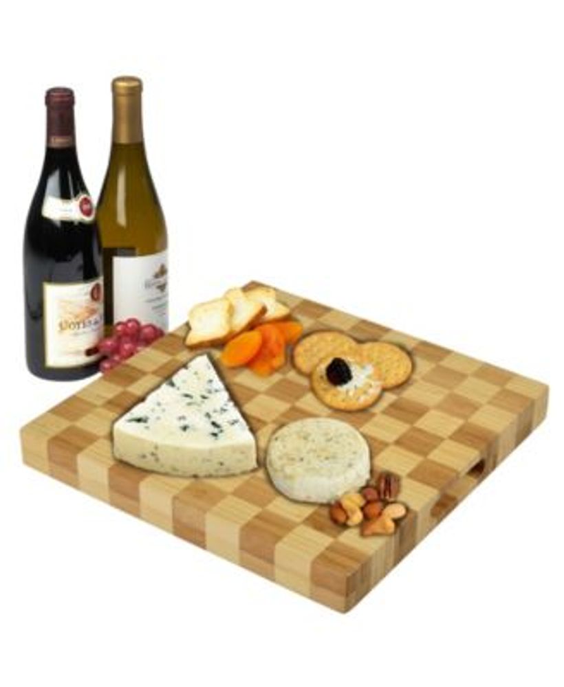 Picnic At Ascot Bamboo Checker Board Design Butcher Block Cheese Board ...