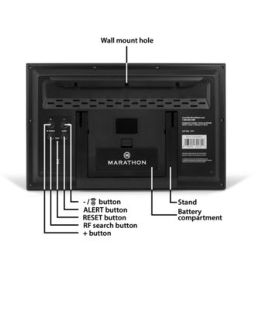 Marathon Slim Atomic Full Calendar Clock with Indoor/Outdoor ...