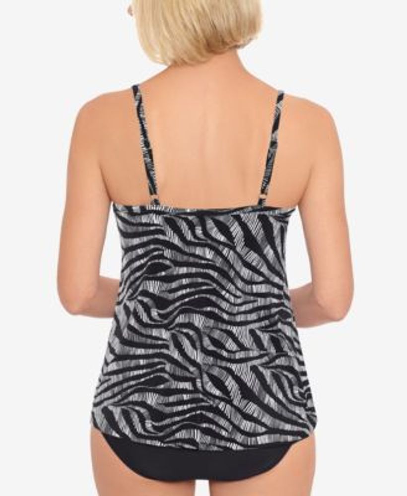 Swim Solutions Twist Front Flyaway Fauxkini One Piece Swimsuit Created