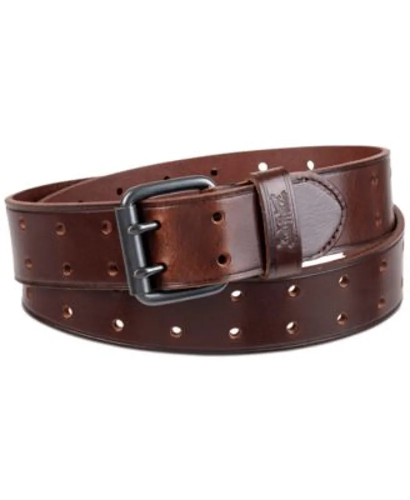 Levi's Men's Leather Perforated Double Prong Workwear Belt | Mall of ...
