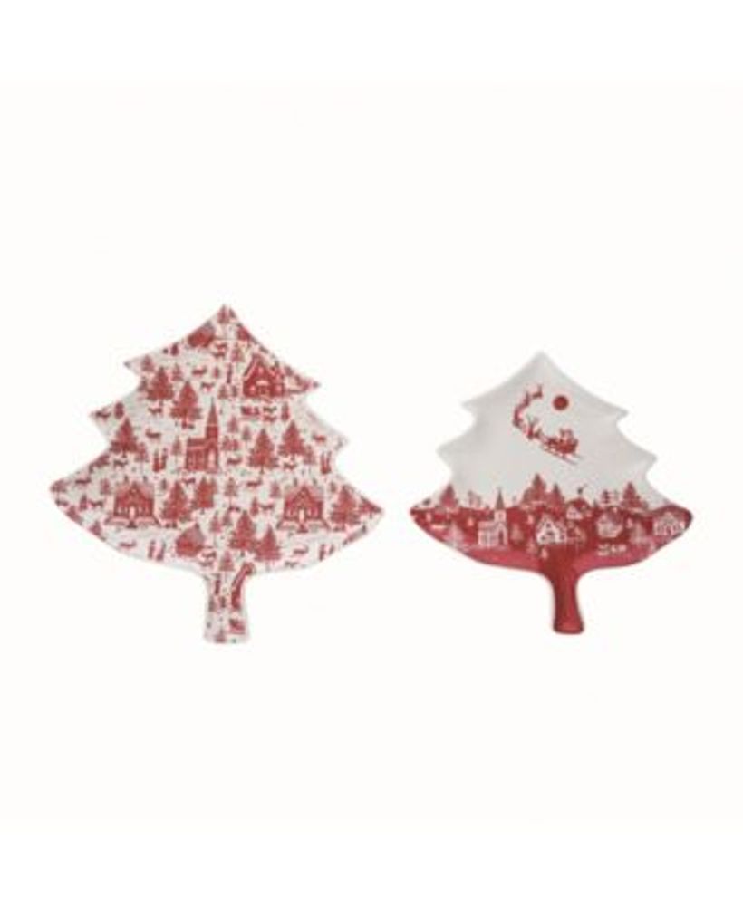 Transpac Tree Shaped Toile Plates, Set of 2 | Mall of America®