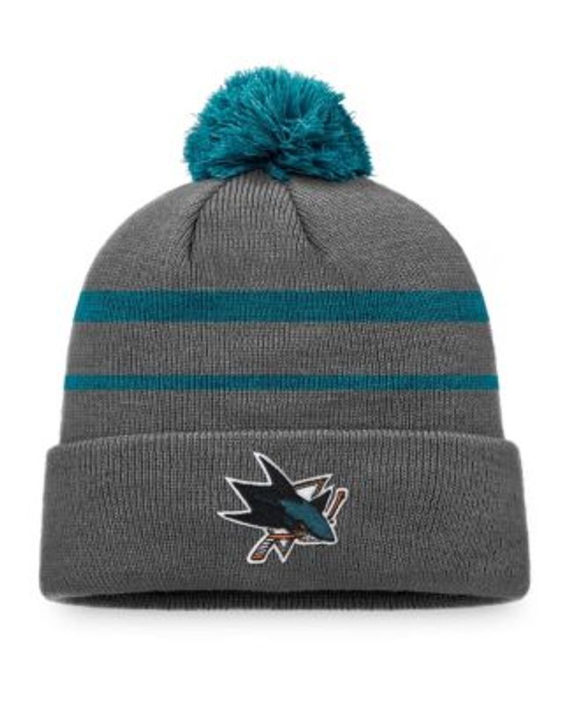 Fanatics Men's Charcoal and Teal San Jose Sharks Cuffed Knit Hat with ...