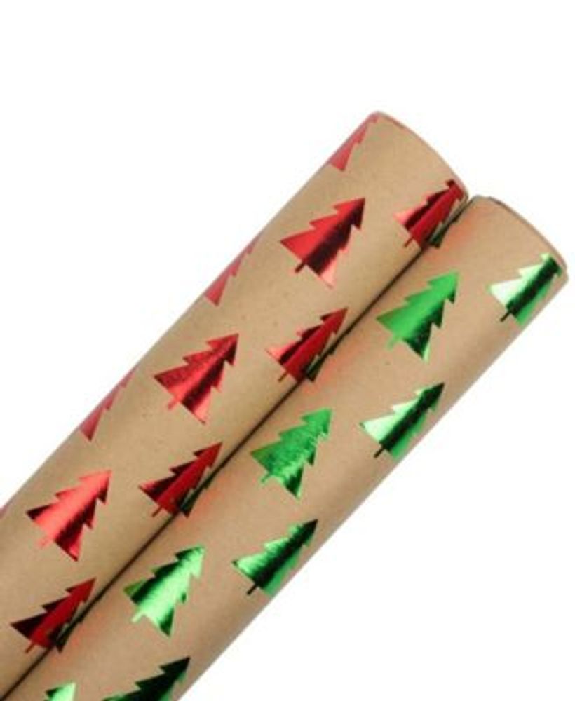 JAM Paper Assorted Gift Wrap 50 Square Feet Kraft Wrapping Paper Rolls ...