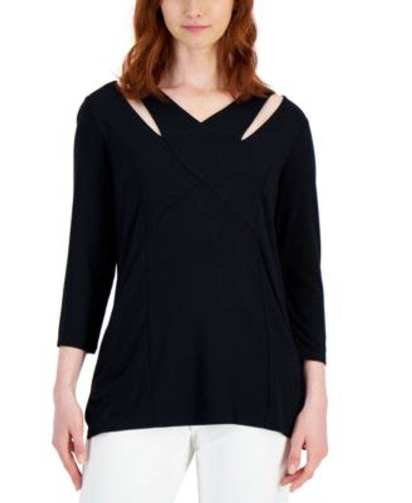 JM Collection Women's Cross-Front Top, Created for Macy's | Mall of ...