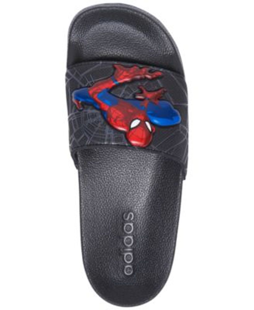 Adidas Little Boys Spider-Man Adilette Shower Slide Sandals from Finish ...