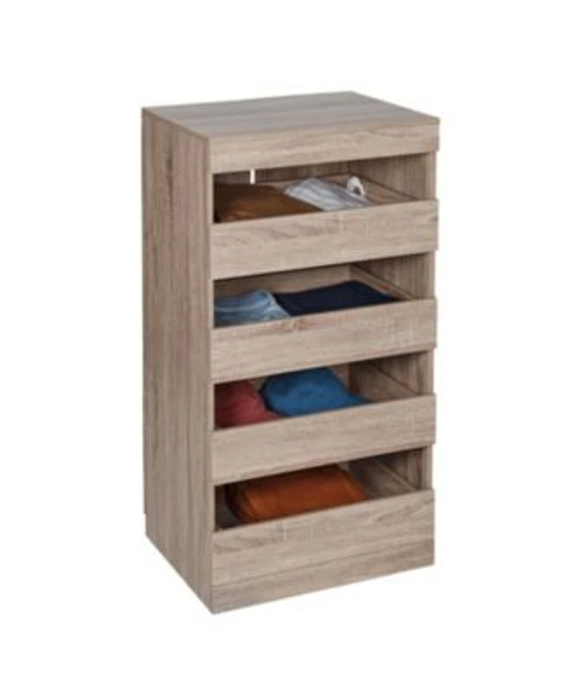 Honey Can Do Tall and Narrow Stackable Storage Drawers with Wood Finish ...