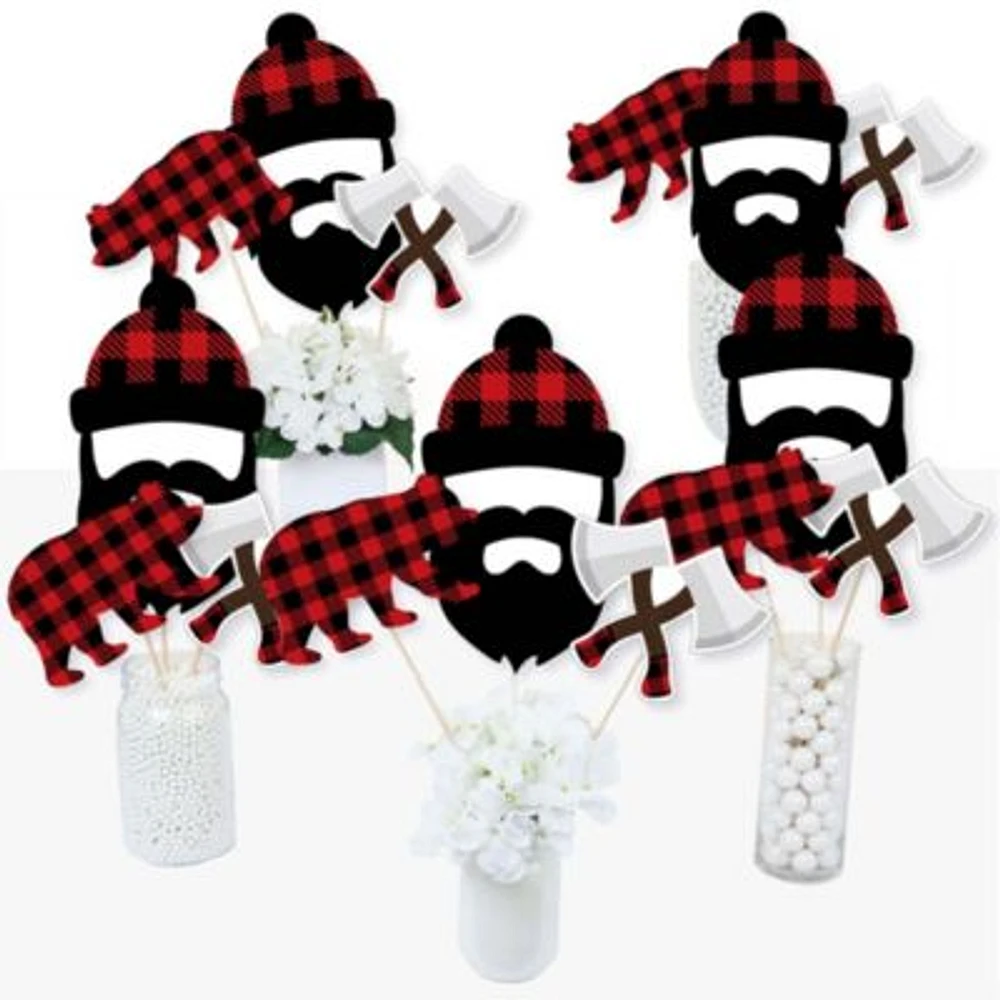 Big Dot of Happiness Lumberjack - Buffalo Plaid Party Centerpiece ...