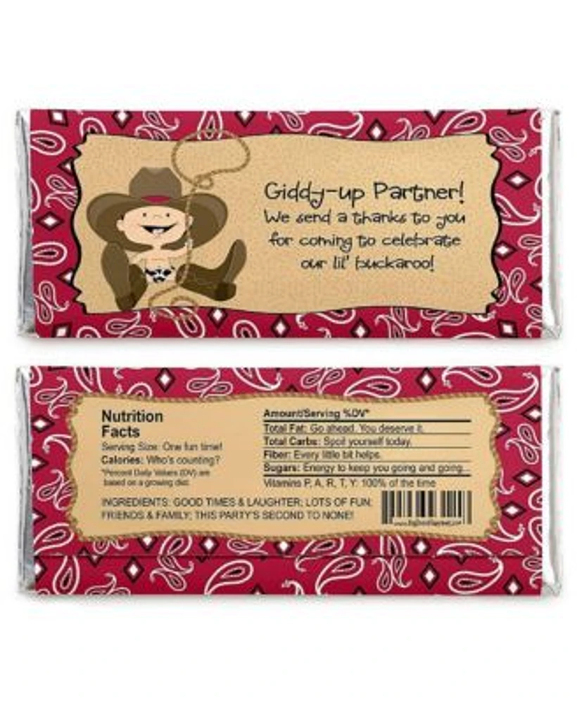 Big Dot of Happiness Little Cowboy - Western Candy Bar Wrappers Party ...