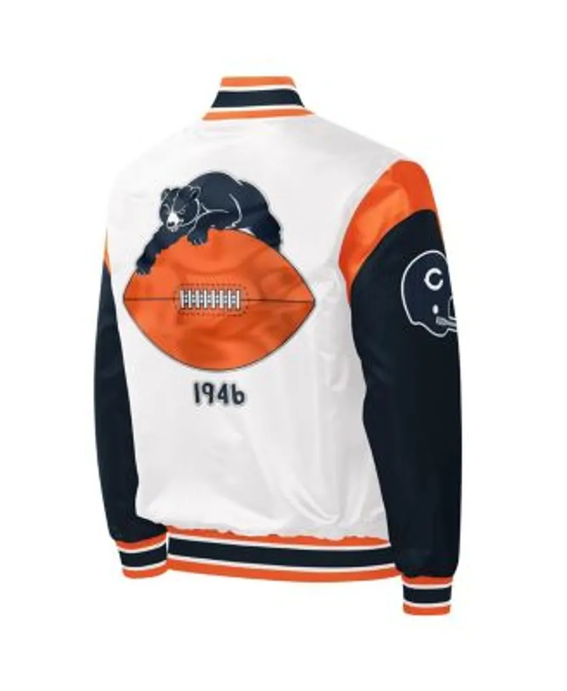 Starter Men's White Chicago Bears Throwback Warm Up Pitch Satin Full ...