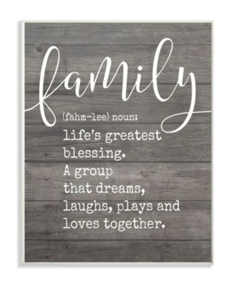 Stupell Industries Family Definition Planked Art Collection | The Shops ...