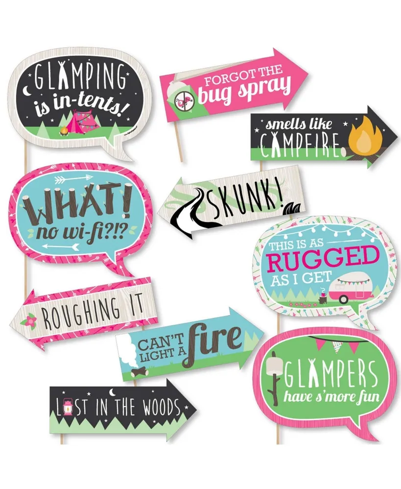 Big Dot Of Happiness Funny Let's Go Glamping - Camp Glamp Party Photo ...