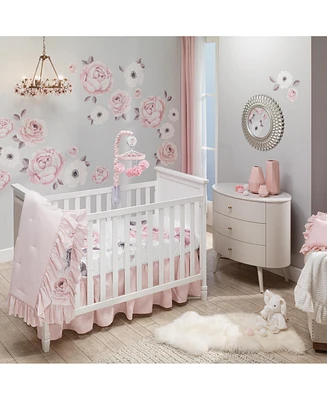 Watercolor Rainbow Cotton Fitted Nursery Bedding Pastel Lambs & Ivy ...