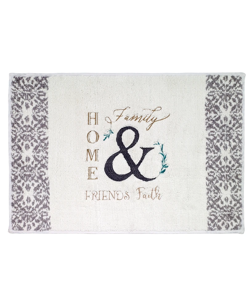 Avanti Modern Farmhouse Embroidered Cotton Bath Rug, 20" x 30" | Mall ...