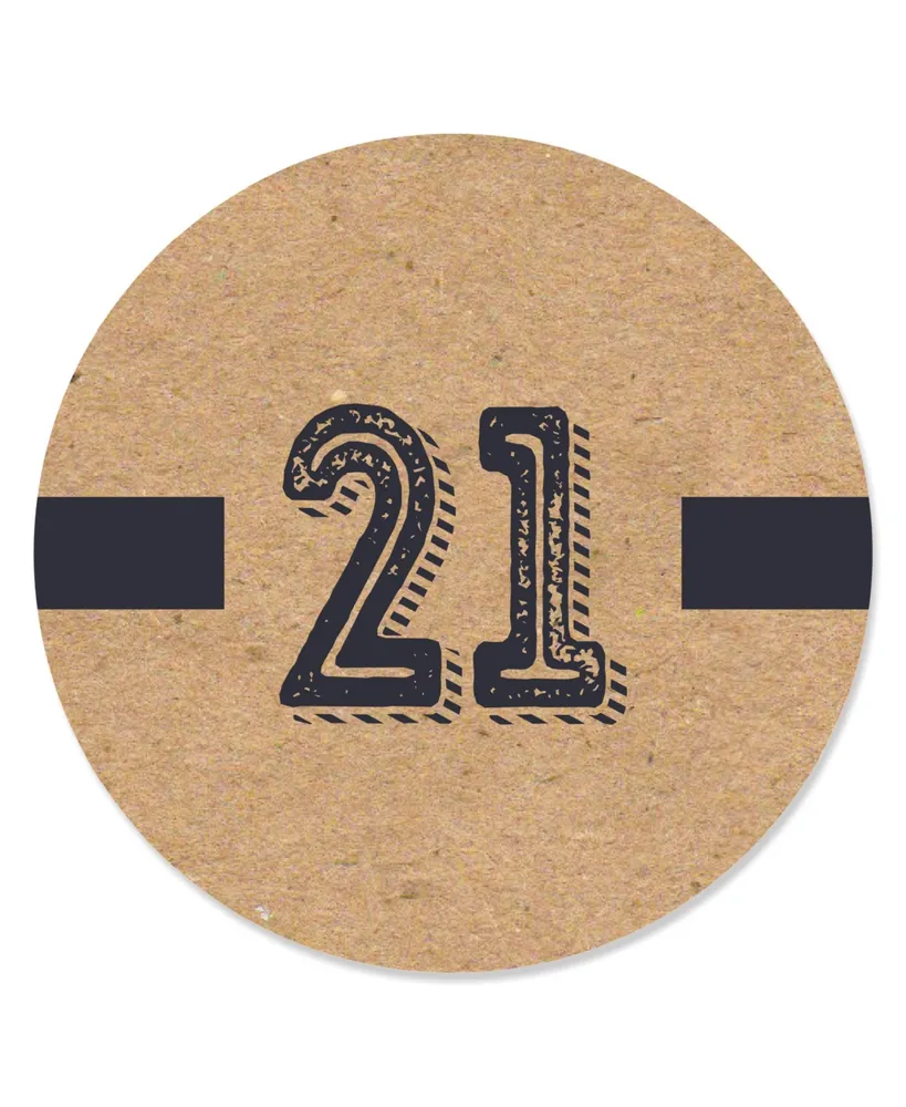 Big Dot Of Happiness Finally 21 - 21st Birthday - Party Circle Sticker ...