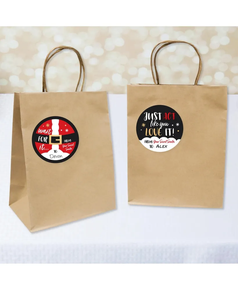 Big Dot Of Happiness Secret Santa - Round Christmas To and From Gift ...