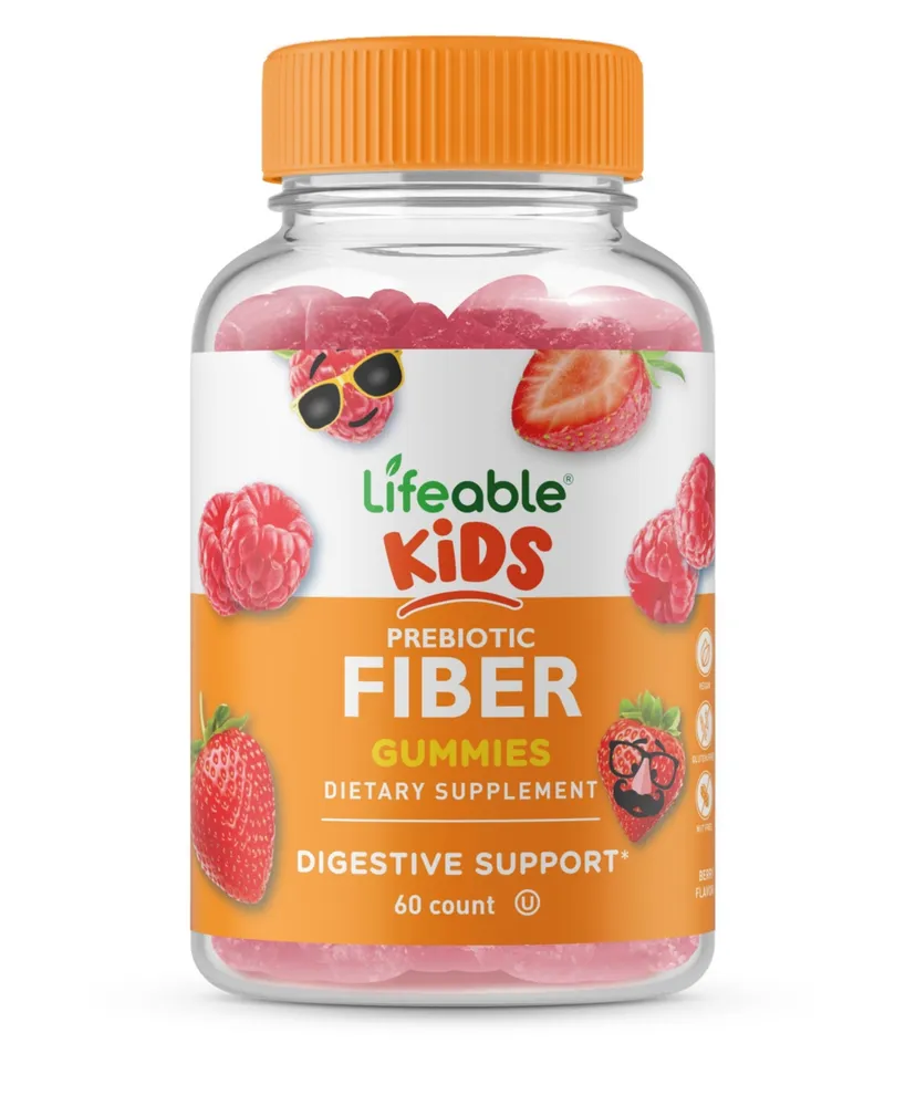 Lifeable Prebiotic Fiber 5g Supplement for Kids Gummies - Digestive ...