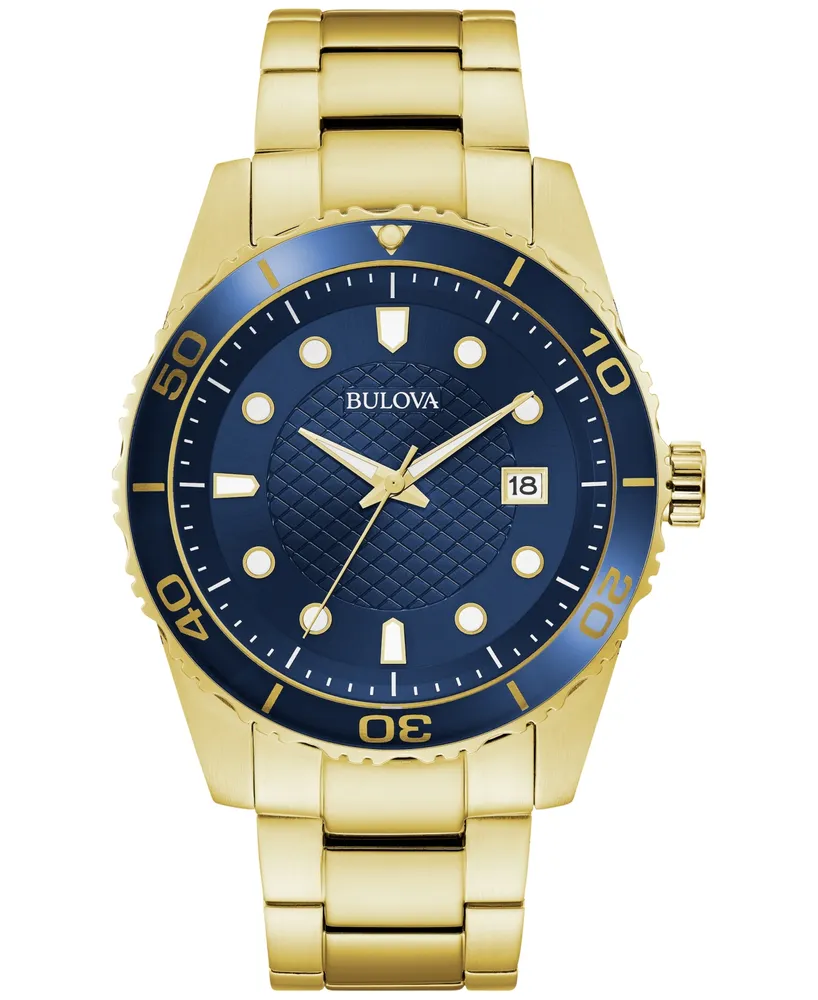 Bulova Men's Classic Gold-Tone Stainless Steel Bracelet Watch 43mm ...