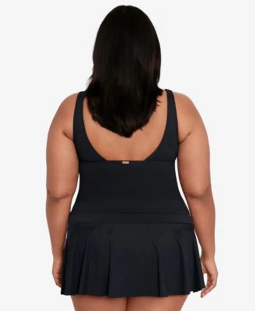 Lauren Ralph Lauren Plus Size Ruffled Tankini Top Ruffled Swim Skirt