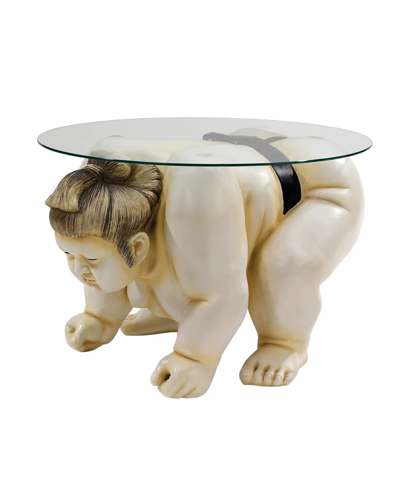 Design Toscano Basho the Sumo Wrestler Sculpture Glass-Topped Table ...