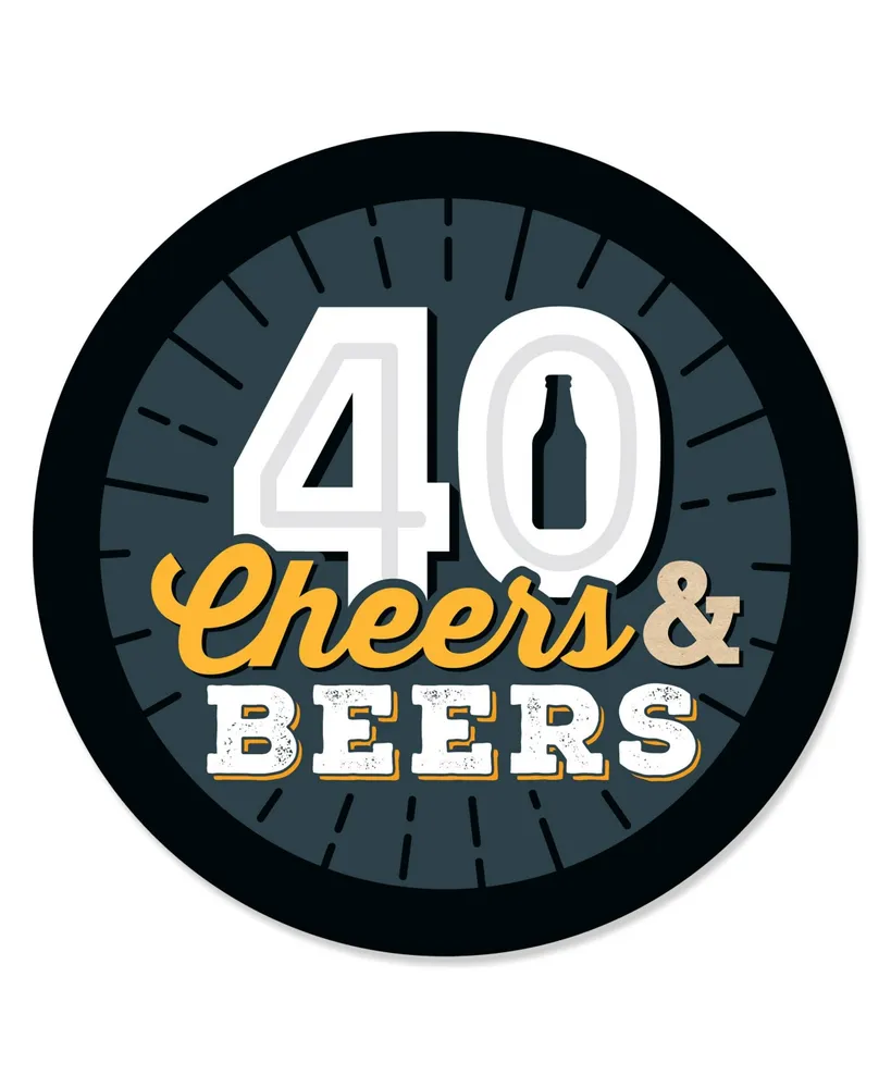 Big Dot Of Happiness Cheers and Beers to 40 Years - 40th Birthday Party ...