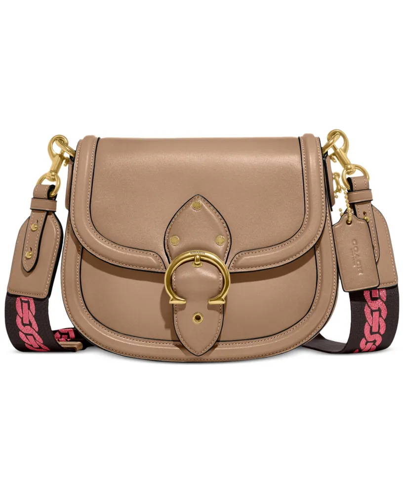 Coach Glovetanned Leather Beat Saddle Bag with Webbing Strap | Mall of ...