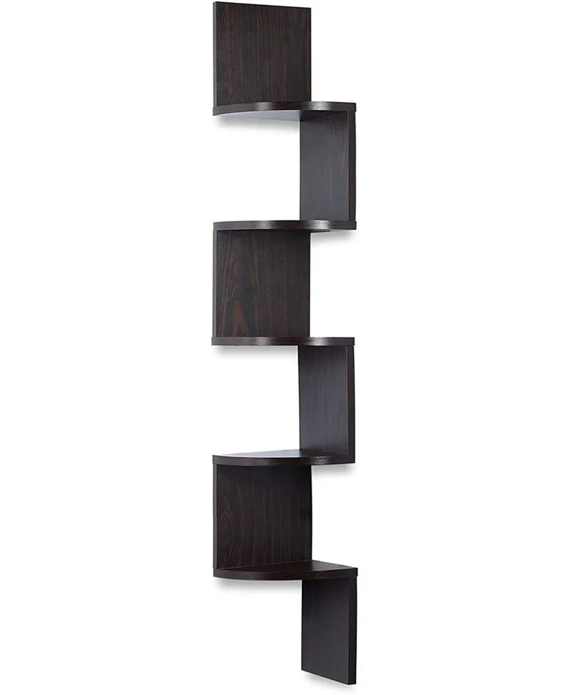 Homeit Corner Shelf Espresso - 5 Tier Corner Shelf Unit - Ideal for ...