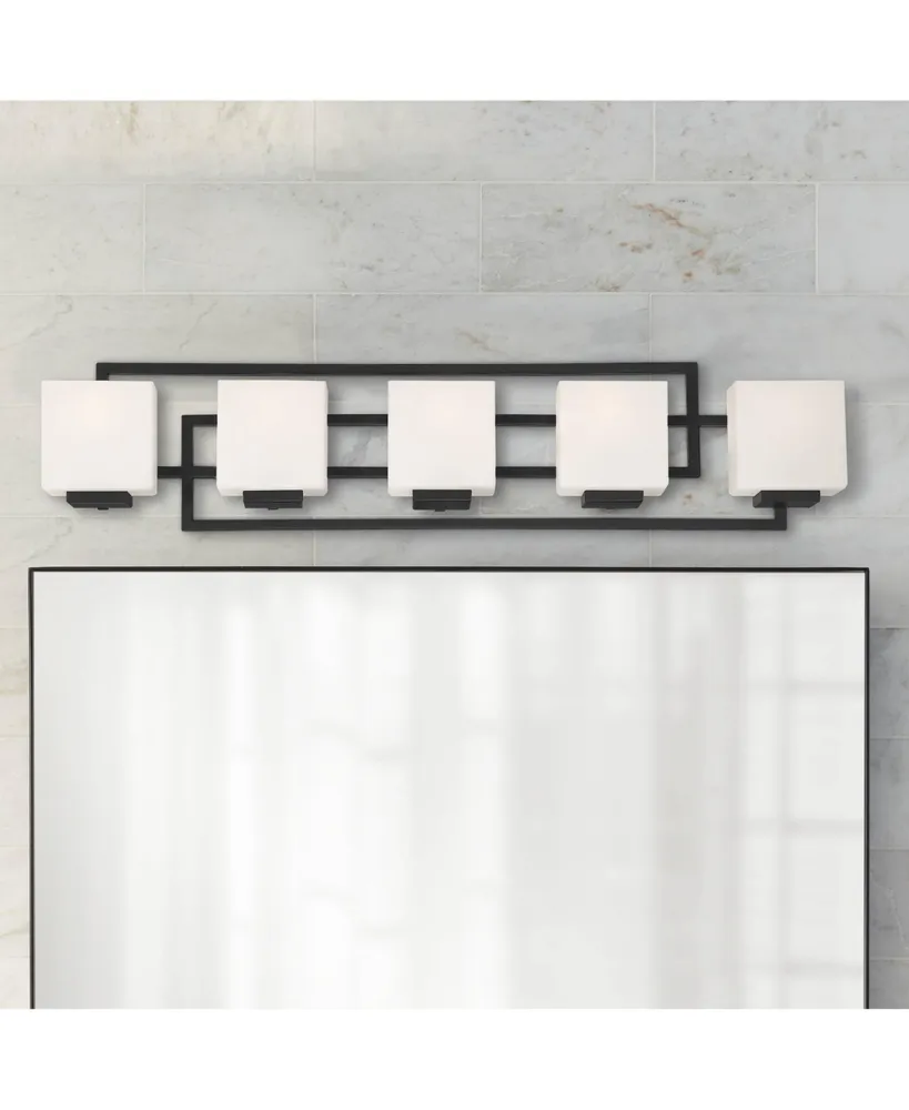 Possini Euro Sorren 28 Wide Matte Black 4 Light Bath | Shelly Lighting