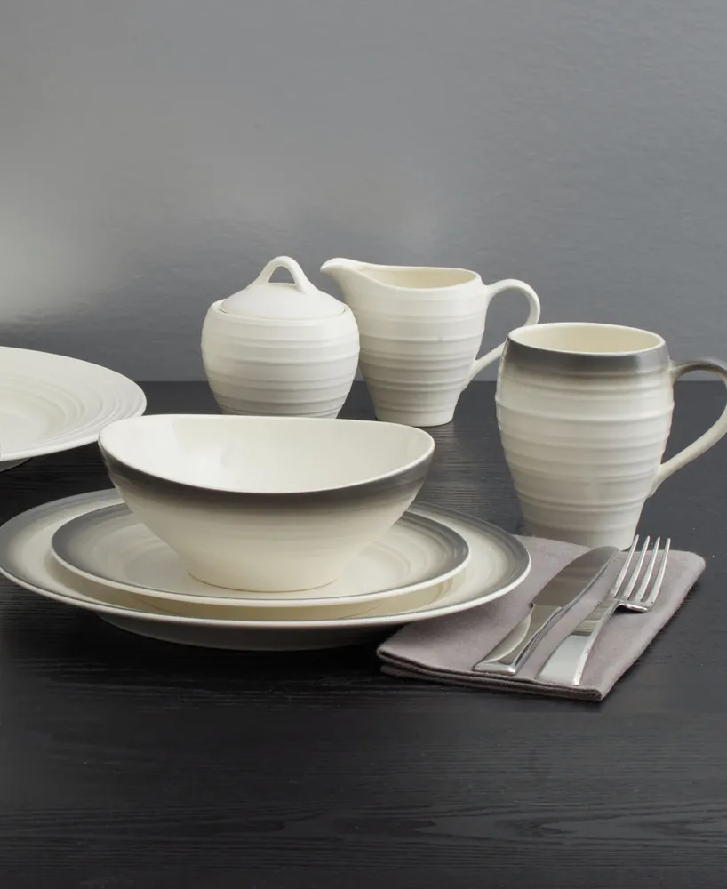 Mikasa Swirl Graphite 16 Piece Dinnerware Set, Service for 4 at Mall of ...