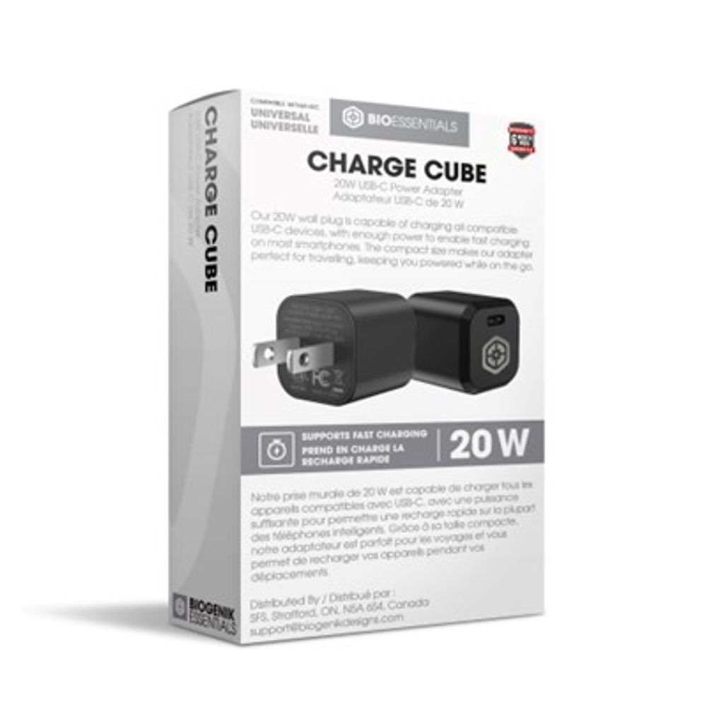 Biogenik Bio Essentials 20W USB-C Power Adapter Unlock faster charging ...