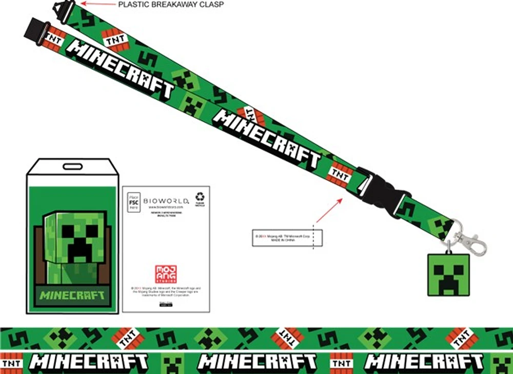Bioworld Canada Minecraft Creeper Lanyard | Coquitlam Centre