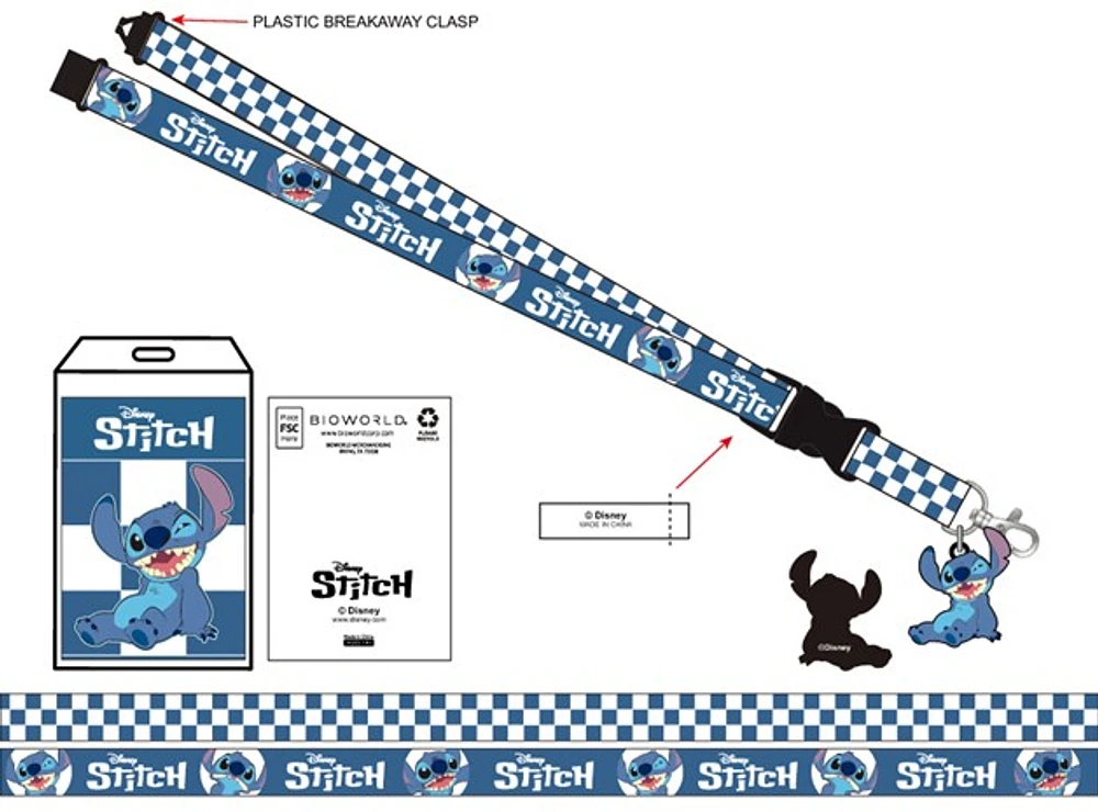 Bioworld Canada Lilo & Stitch Lanyard with Charm | Niagara Pen Centre