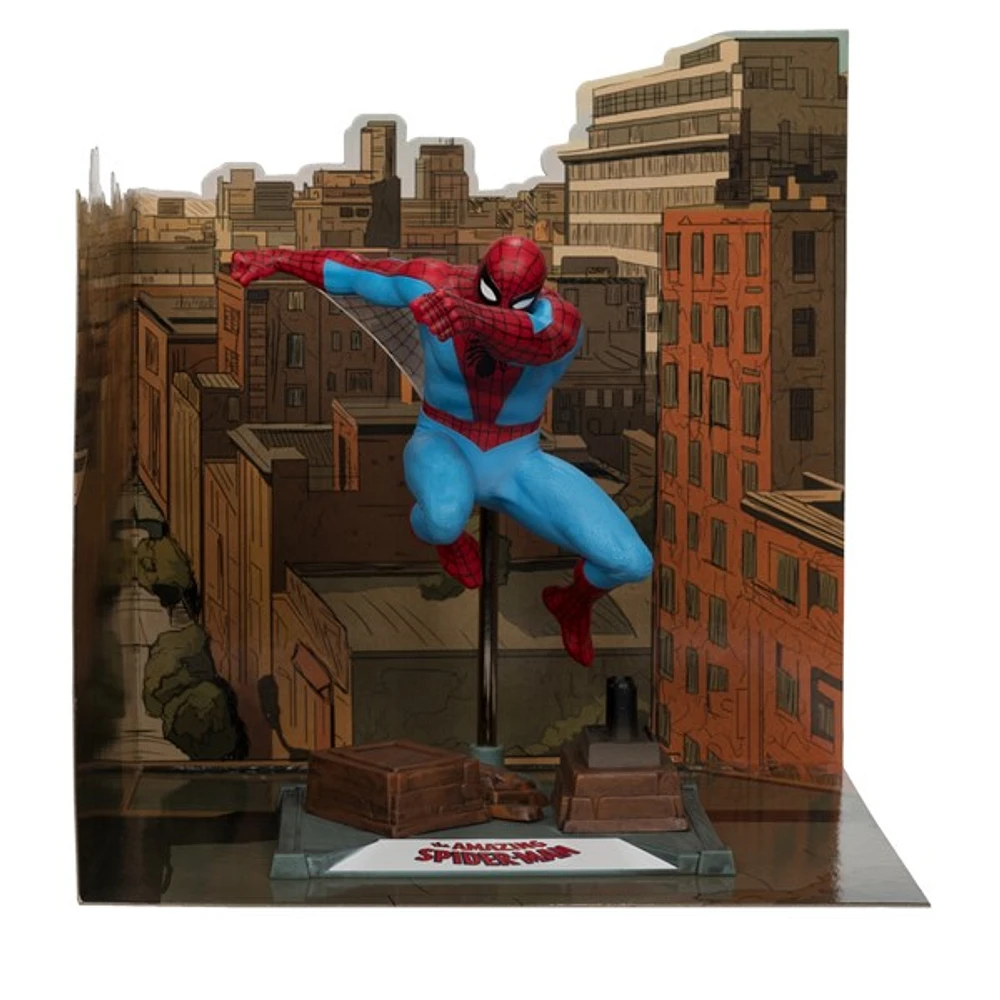 McFarlane Toys Marvel Spider-Man 1:10th Scale Collectible with Scene ...