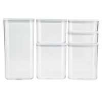 At Home 6-Piece Clear Square Canisters | Green Tree Mall