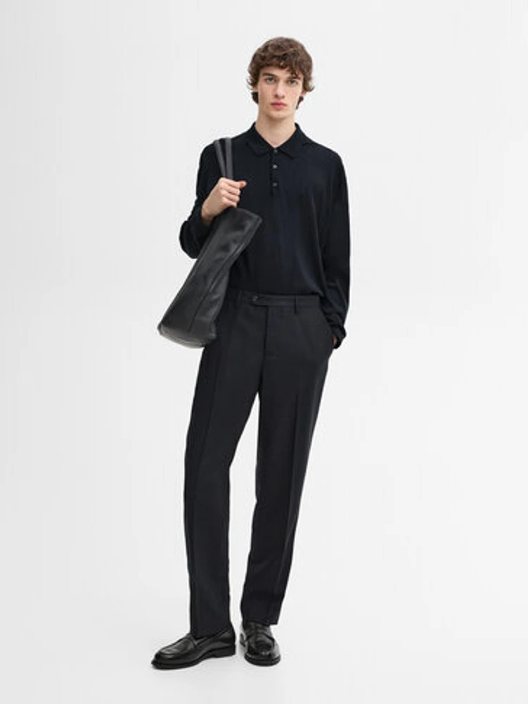 Massimo Dutti Calças requintadas em mistura de fazenda | Centro Colombo