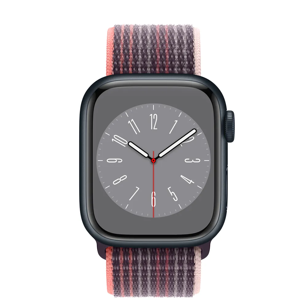 Apple Watch Series 8 GPS, 41mm Midnight Aluminum Case with Elderberry ...
