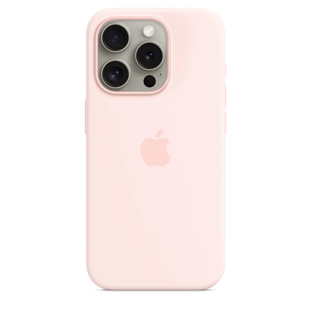Apple IPhone 15 Pro Silicone Case with MagSafe - Light Pink ...