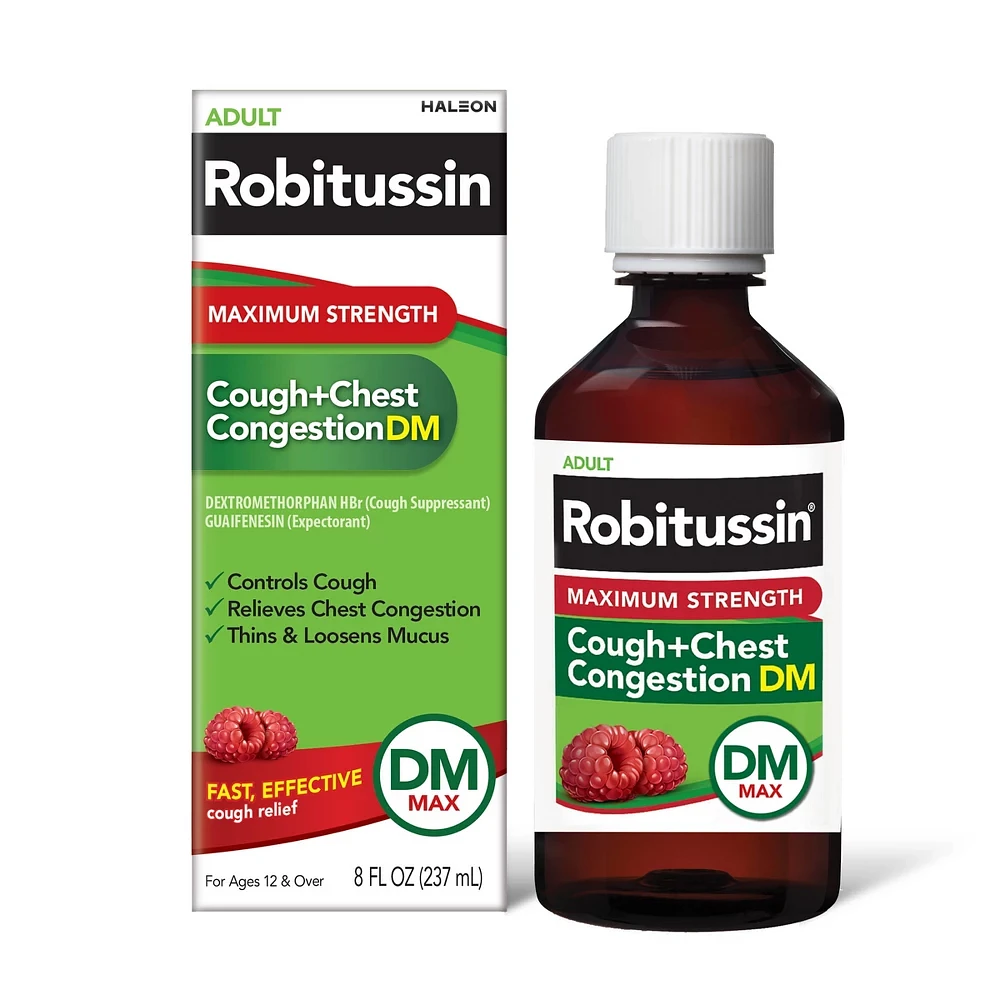 Robitussin Cough + Congestion DM Max Syrup - Dextromethorphan - 8 fl oz ...