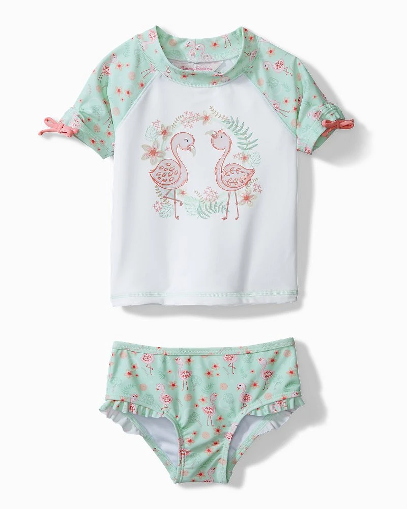 Tommy Bahama Baby Flamingo Fun Rash Guard Swim Set | Pacific City