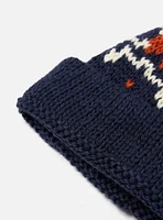 Universal Works Short Watch Cap in Navy/Ecru British Wool | King's Cross